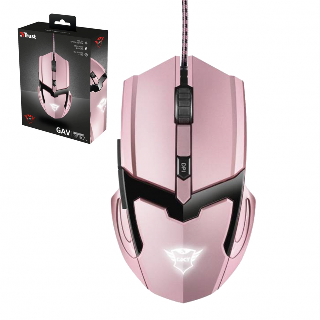 MOUSE GAMER TRUST GXT 101P GAV ROSADO – Video Center Fun Store